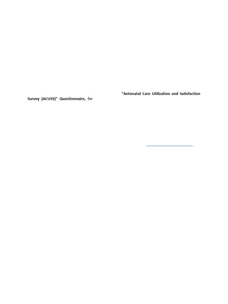 Antenatal Care Utilization Survey | PDF | Pregnancy | Health Care