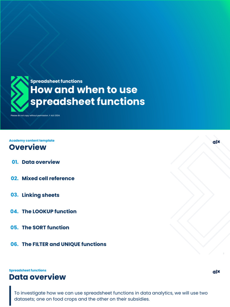 How and When to Use Spreadsheet Functions [Slides] | PDF | Spreadsheet | Computer Programming
