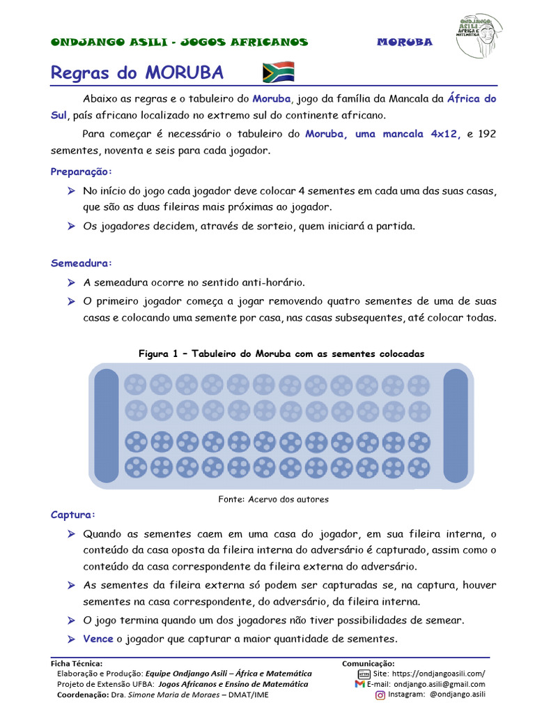 Ondjango Asili - Regras e Tabuleiro Do Moruba | PDF | Jogos de ...