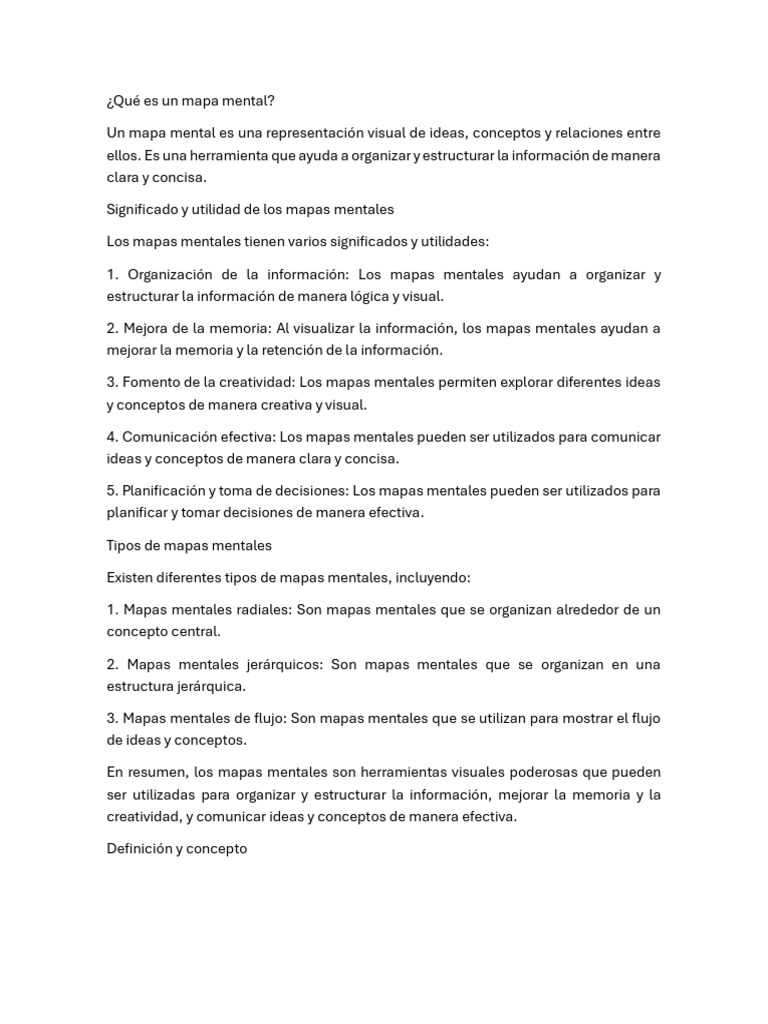 Informe Mapa Mental | PDF | Creatividad | Comunicación humana
