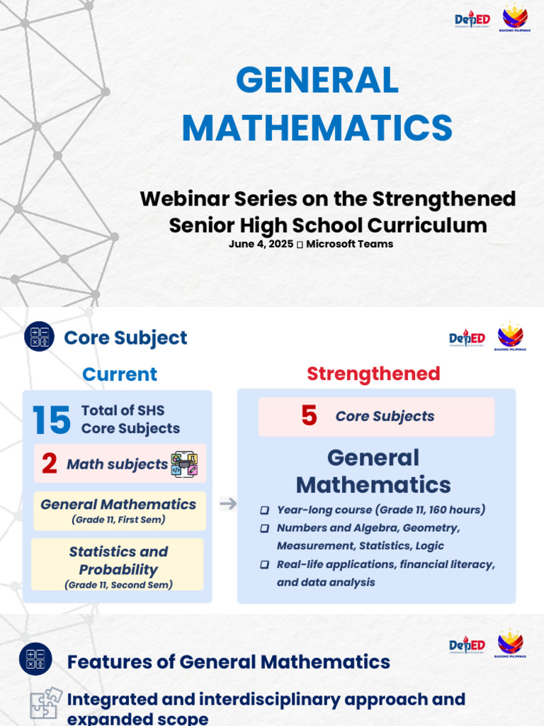 General Mathematics - NEAP Training | PDF | Statistics | Mathematics