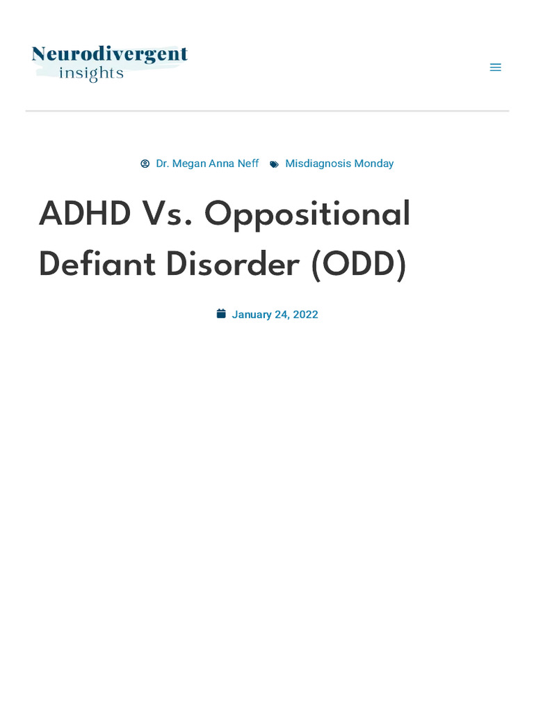 ADHD and ODD: Racial Bias Insights | PDF | Attention Deficit ...