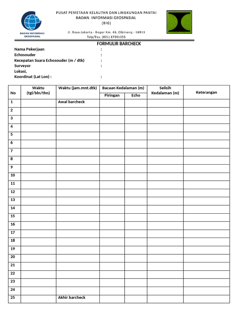 Log Book Bar-Check | PDF