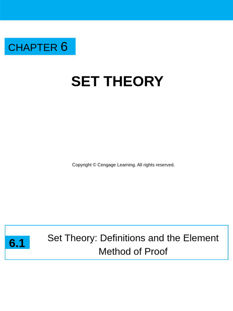 A Slide Presentation on the Theory of Sets | PDF | Set (Mathematics) | Intersection (Set Theory)