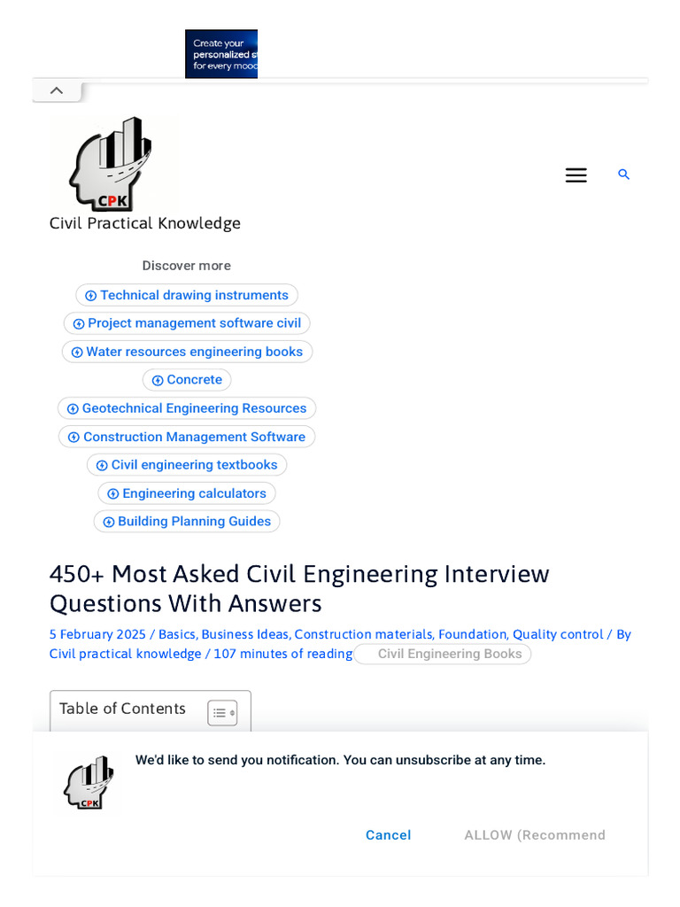 450+ Most Asked Civil Engineering Interview Questions With Answers Civil Practical Knowledge ...