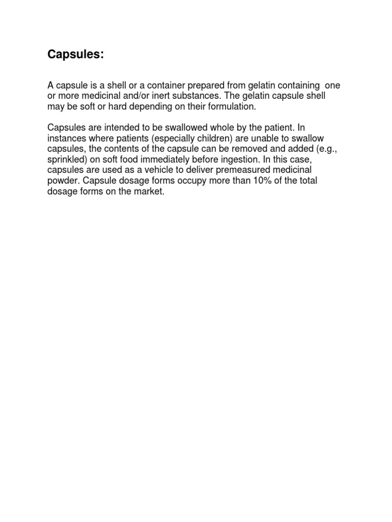 Capsule Mod 2 | PDF | Gelatin | Tablet (Pharmacy)