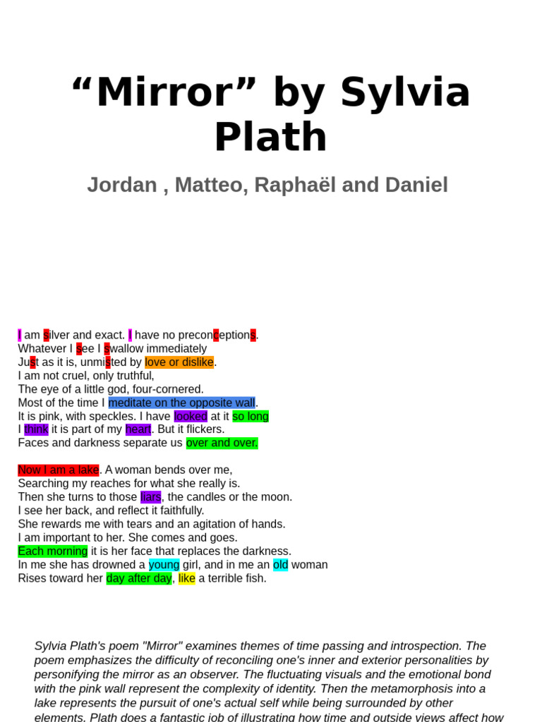 Mirror by Sylvia Plath | PDF