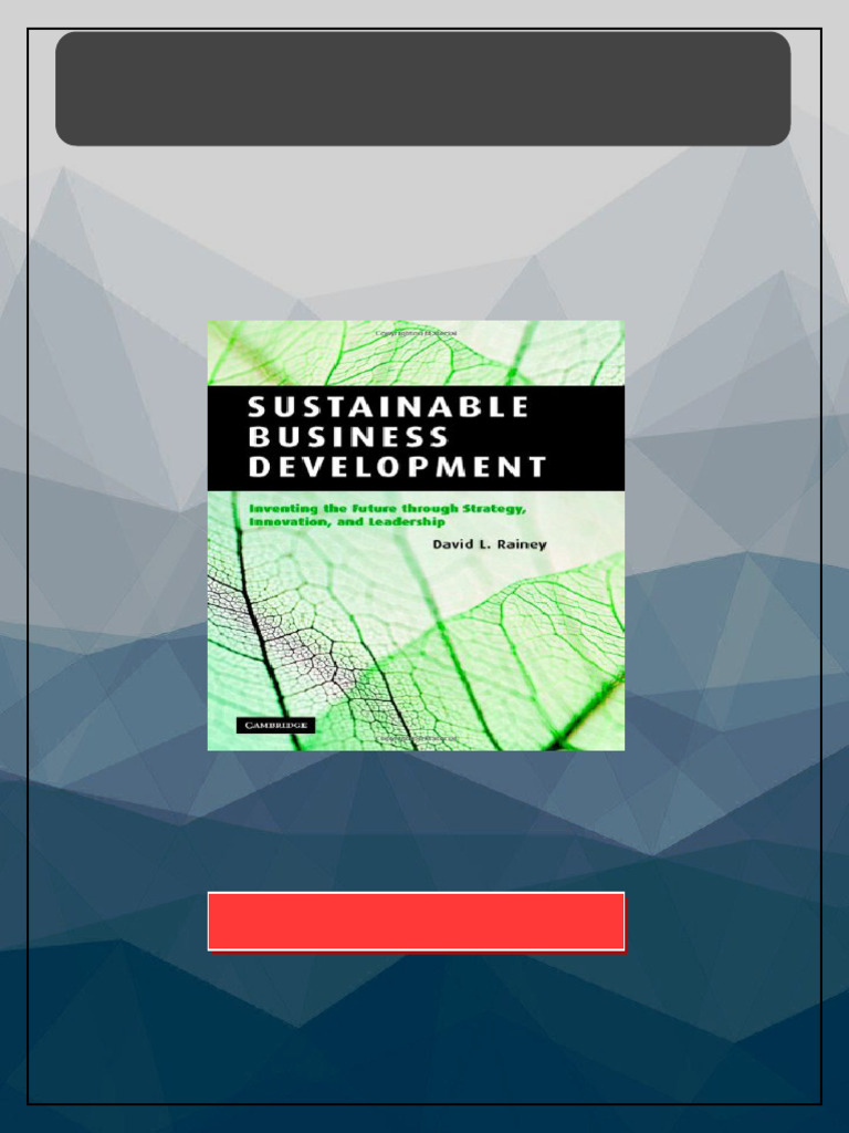 Sustainable Business Development Inventing the Future Through Strategy ...