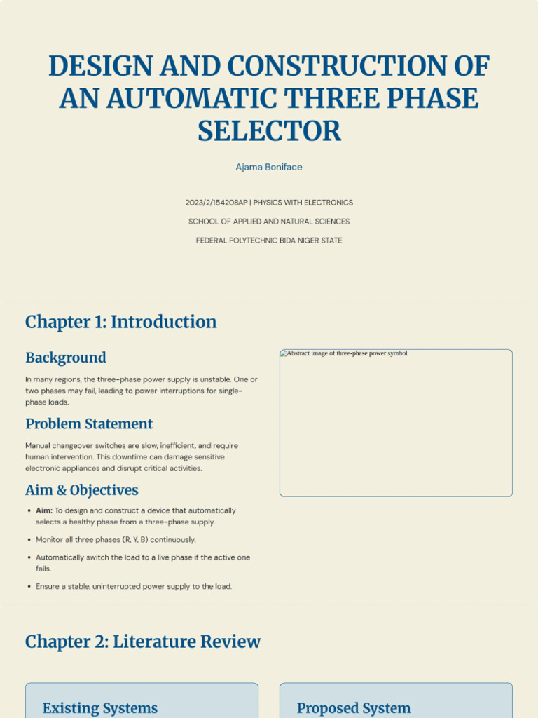 Automatic Three Phase Selector | PDF
