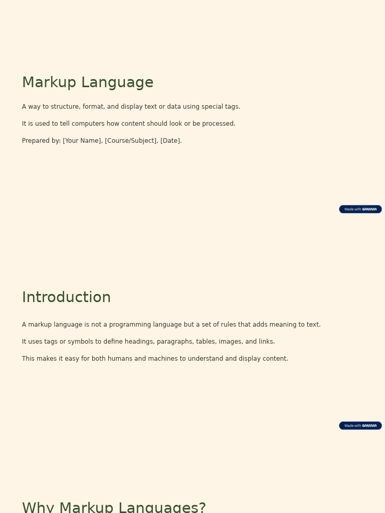 Markup Language | PDF