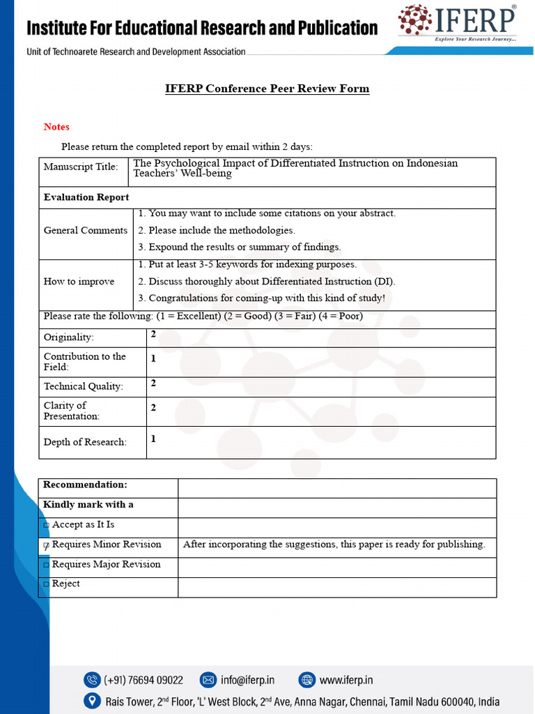 Abstract PR Form (The Psychological Impact of Differentiated ...