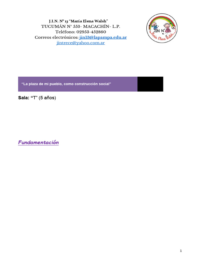 Sala T. La Plaza de Mi Pueblo Como Construcción Social | PDF | Aprendizaje