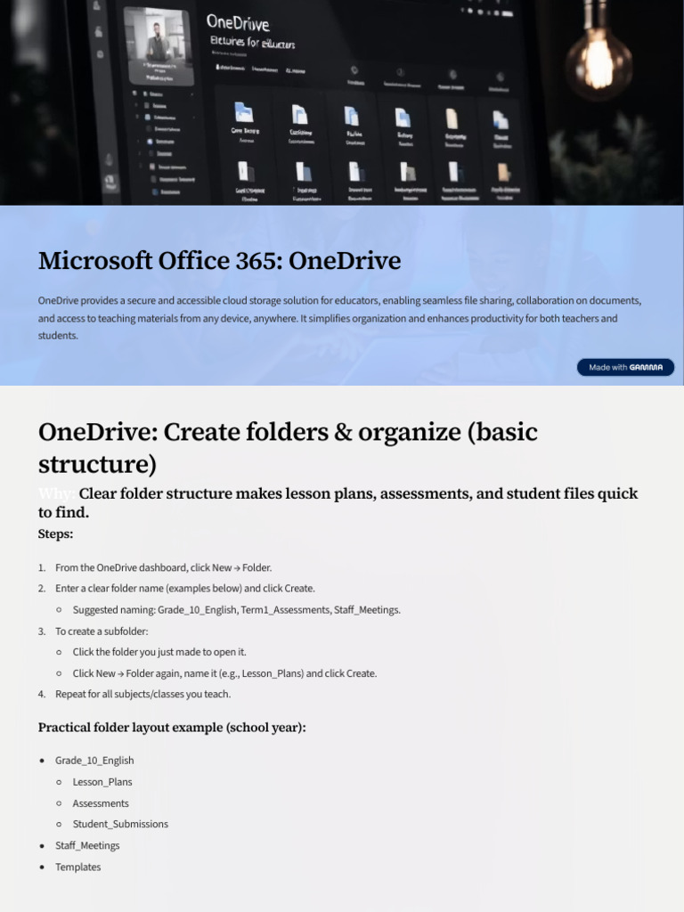 OneDrive for Educators: File Management Guide | PDF | Computer File ...