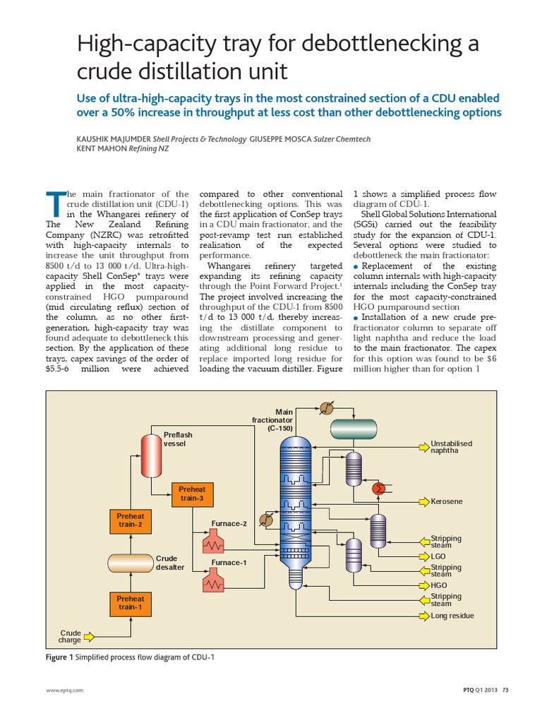 High Capacity Tray For Debottlenecking A Crude Distillation Unit | PDF ...