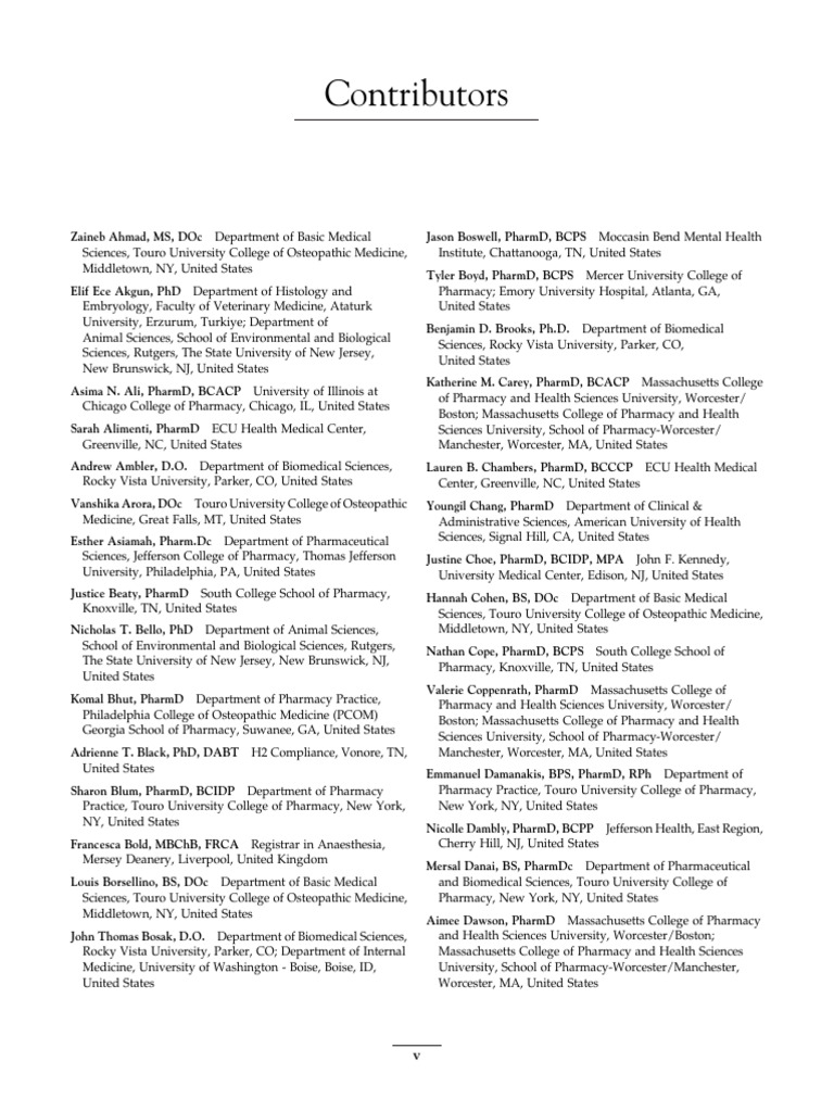 Contributors 2024 Side Effects of Drugs Annual | PDF | Medicine ...