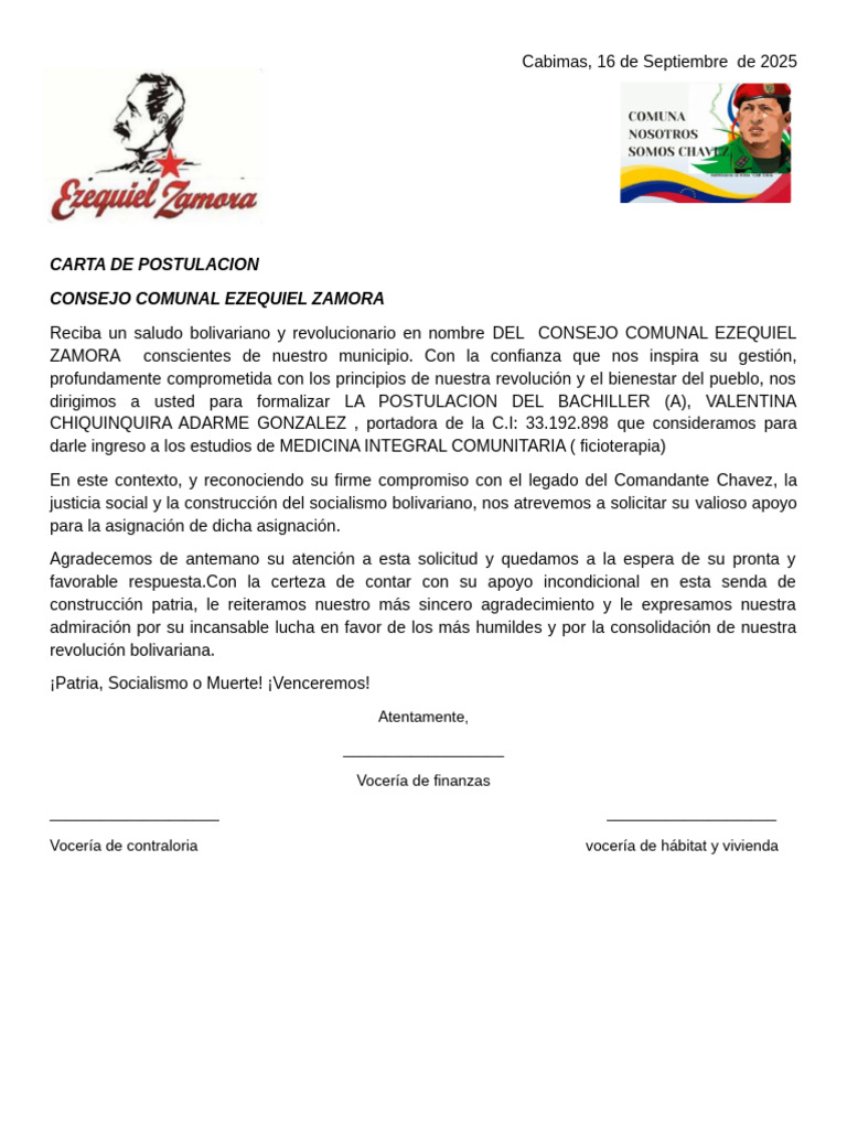 Postulación de Valentina Adarme a Medicina | PDF