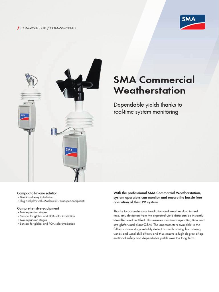 SMA Com-WS Product-Information 1023 | PDF | Sensor | Electrical Engineering