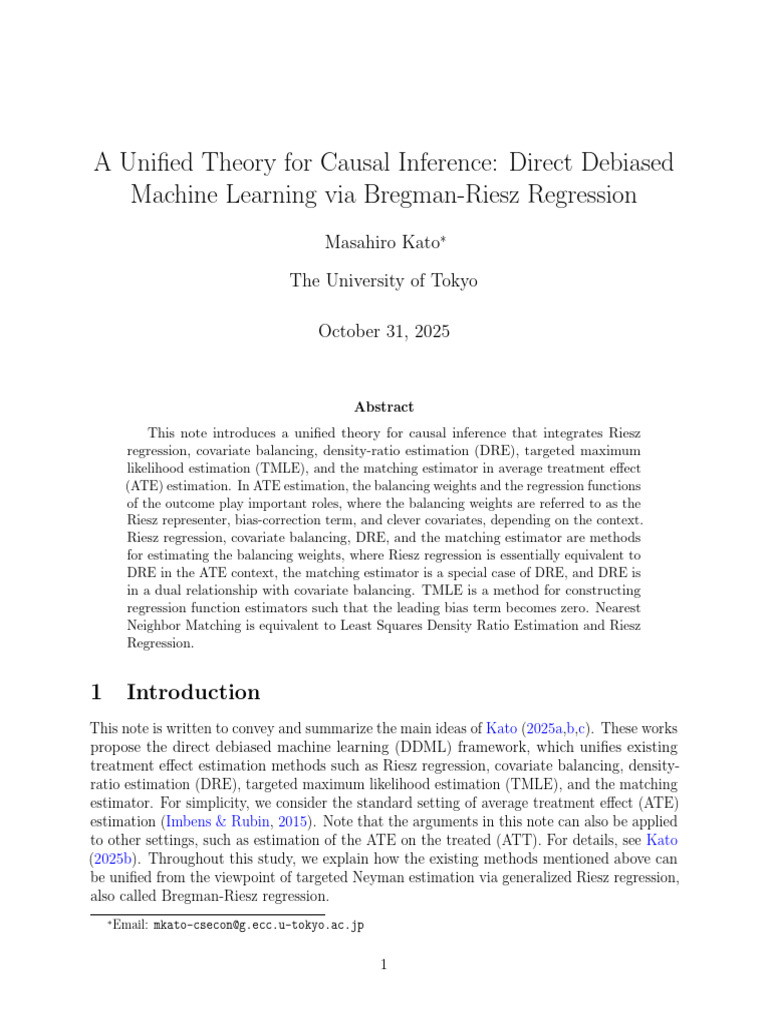 A Unified Theory For Causal Inference: Direct Debiased Machine Learning Via Bregman-Riesz ...