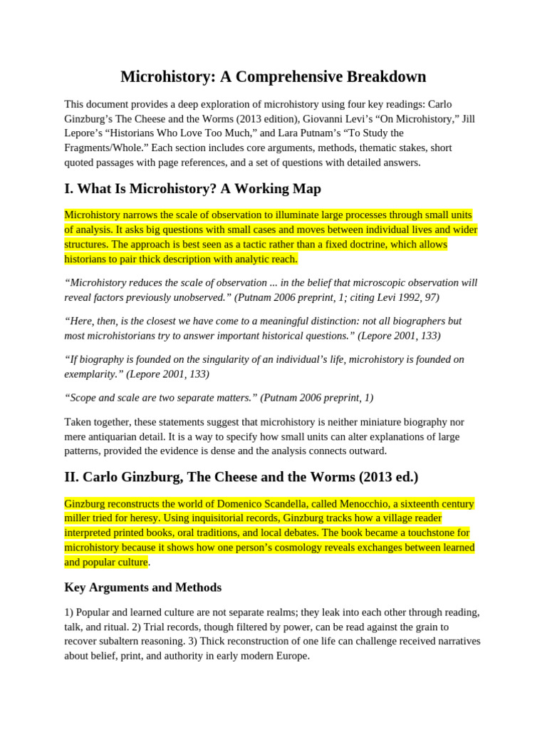 Understanding Microhistory Methods | PDF | Narrative