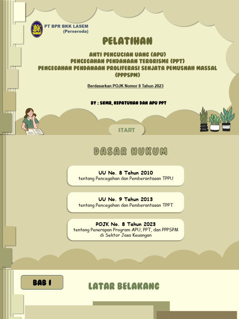Pelatihan APU, PPT, dan PPPSPM 2023 | PDF