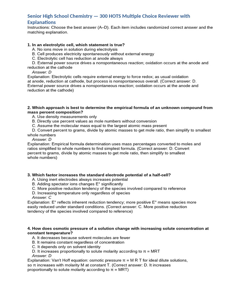 SHS_Chemistry_300 | PDF | Redox | Chemical Bond
