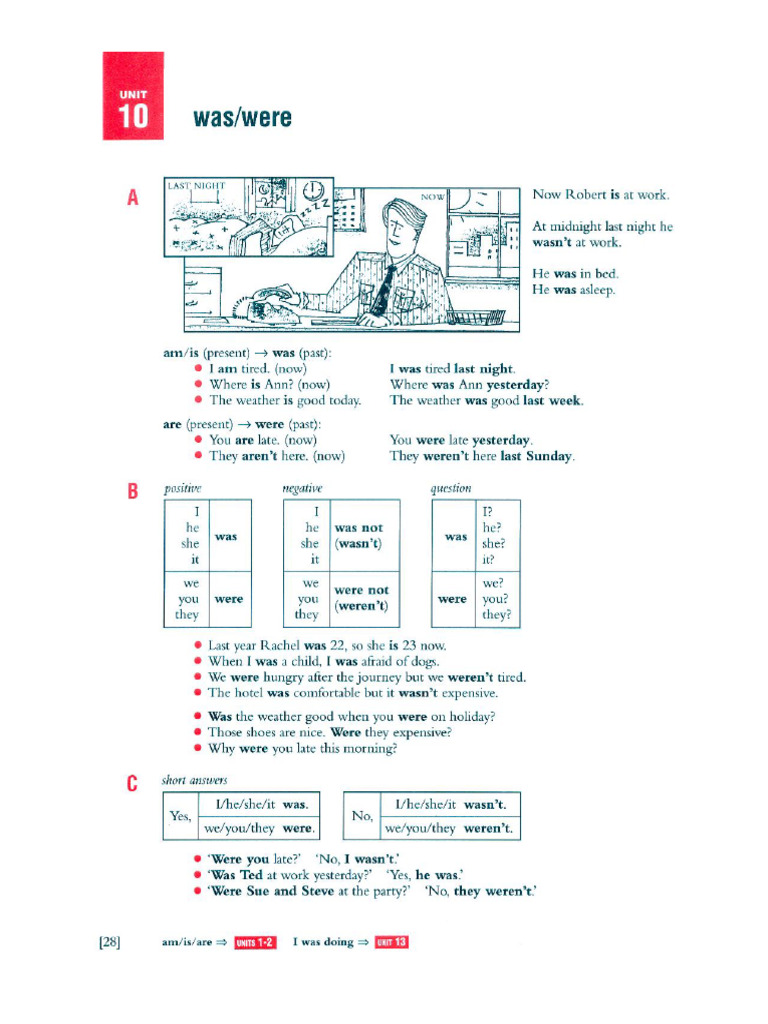Was - Were Simple Past | PDF