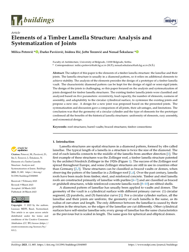 Elements of Timber Lamella Structure - Analysis and Systemization of ...