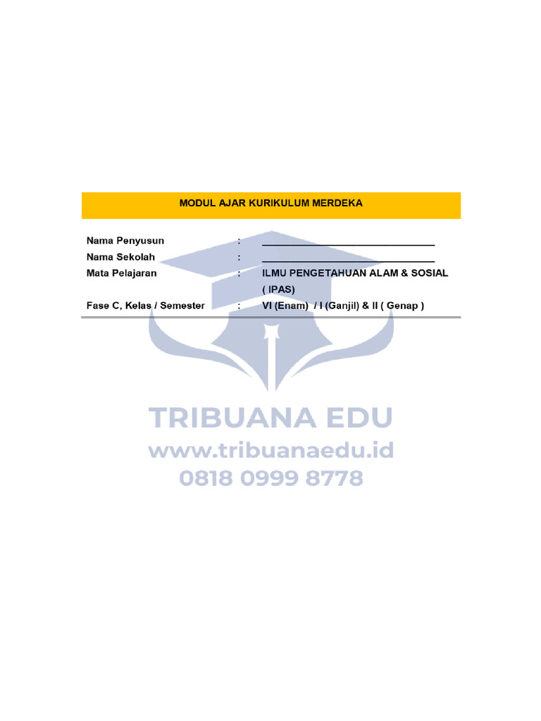 Modul Ajar IPAS Kelas 6 - Adm Guru | PDF
