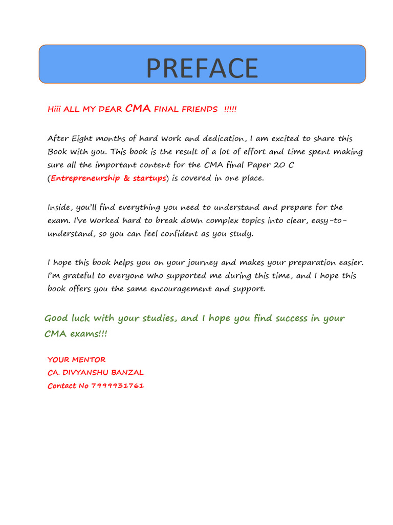 CMA Final Paper 20 C Guide: Entrepreneurship | PDF | Entrepreneurship ...