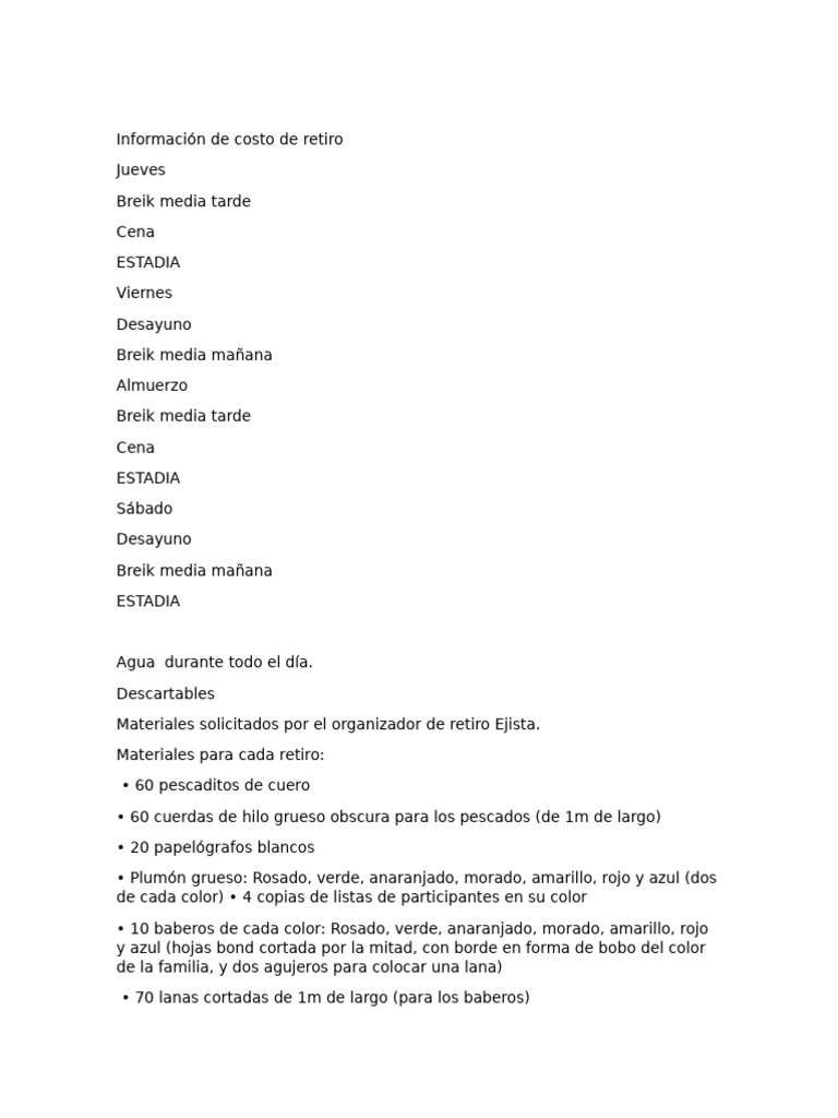 Materiales y Planificación de Retiro | PDF | Arco iris | Color