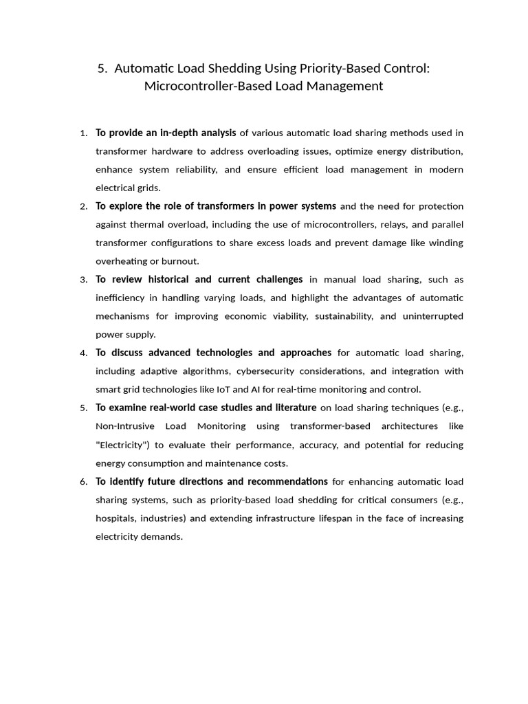 Automatic Load Shedding Control Systems | PDF