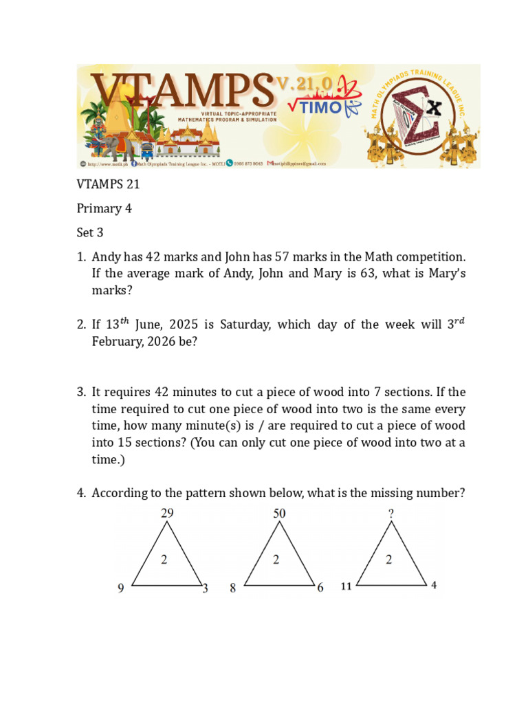 VTAMPS 21 P4 Set 3 | PDF | Area | Number Theory
