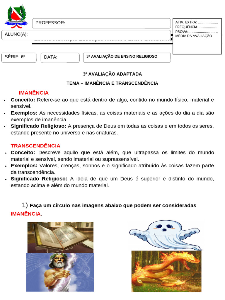 Imanência e Transcendência na Educação | PDF