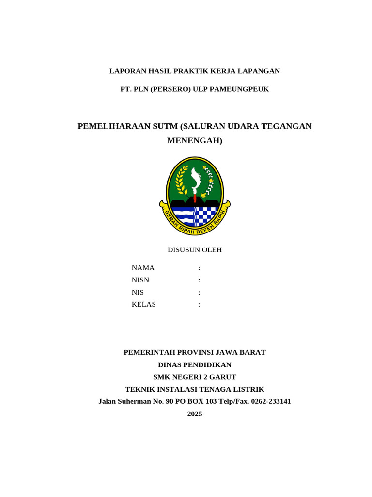 Laporan Praktik Kerja Lapangan PLN 2025 | PDF