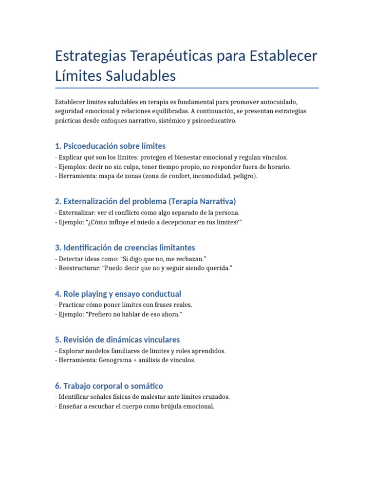 Estrategias Limites Saludables | PDF