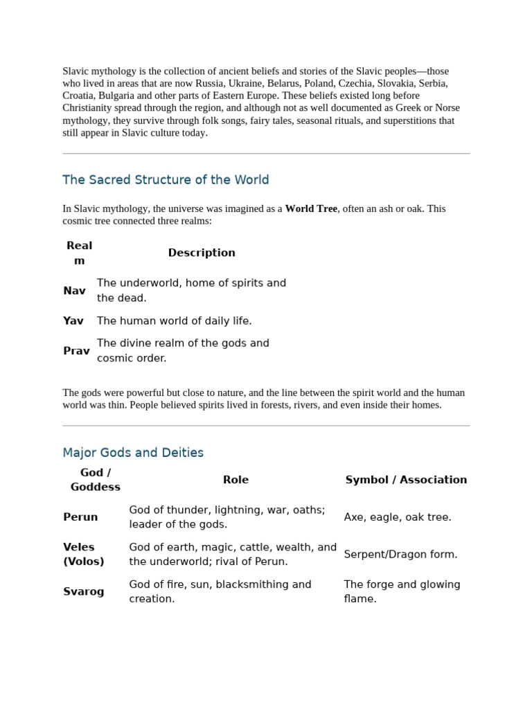 Slavic Myth | PDF | Mythology | Religious Belief And Doctrine