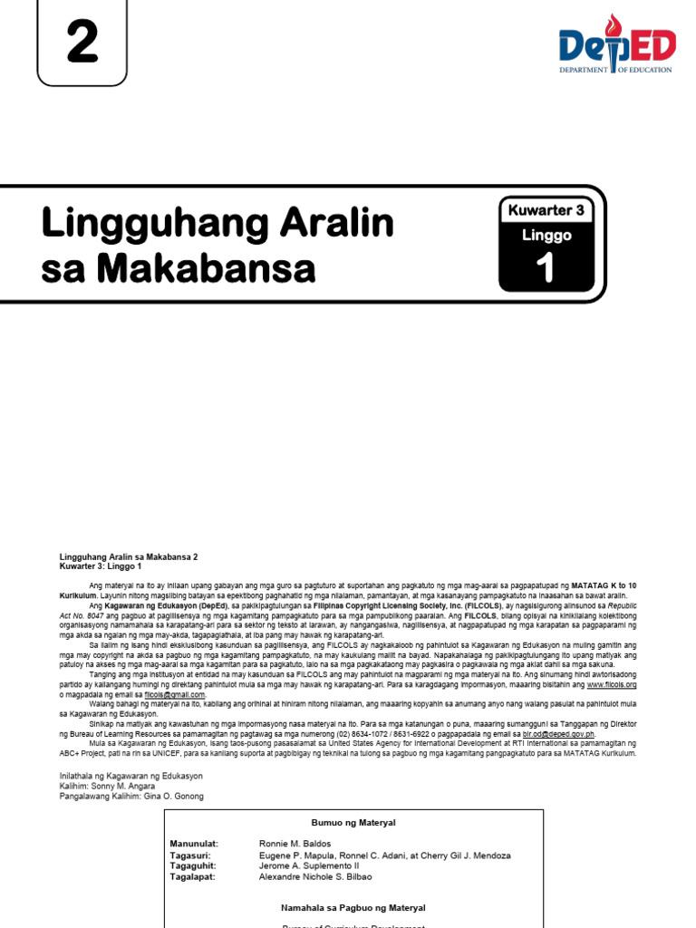LE Makabansa 2 Q3 Week1 RTP | PDF