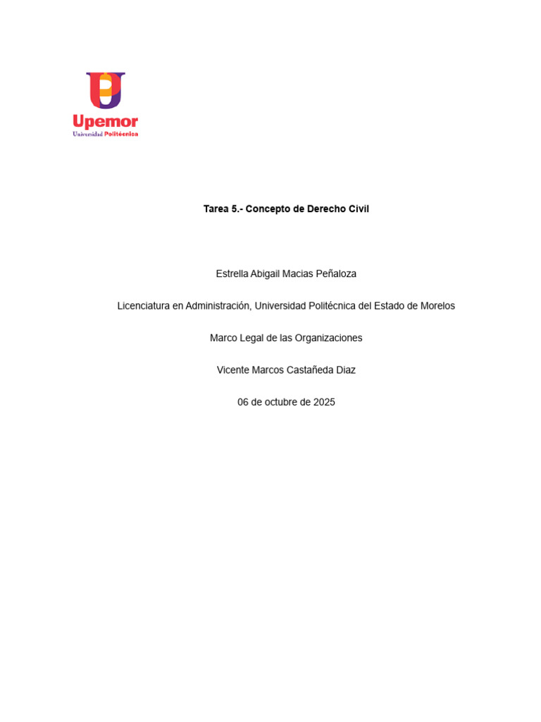 T5.-Concepto de Derecho Civil, Ramas y Aplicacion.-O2025 | PDF | Derecho Civil (Common Law ...
