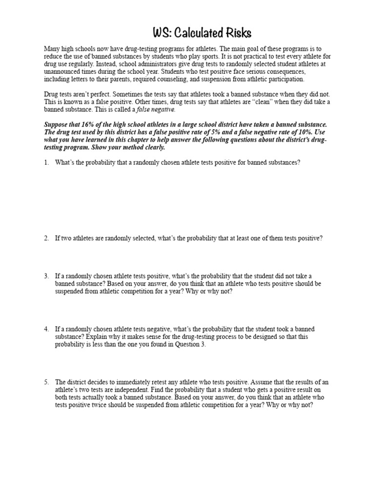 05 3D Calculated Risks | PDF | Doping In Sport | Drug Test