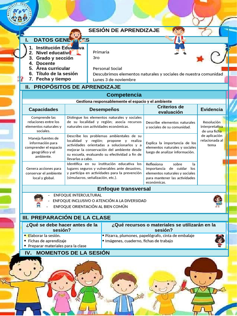 Descubrimos Elementos Naturales y Sociales de Nuestra Comunidad | PDF ...