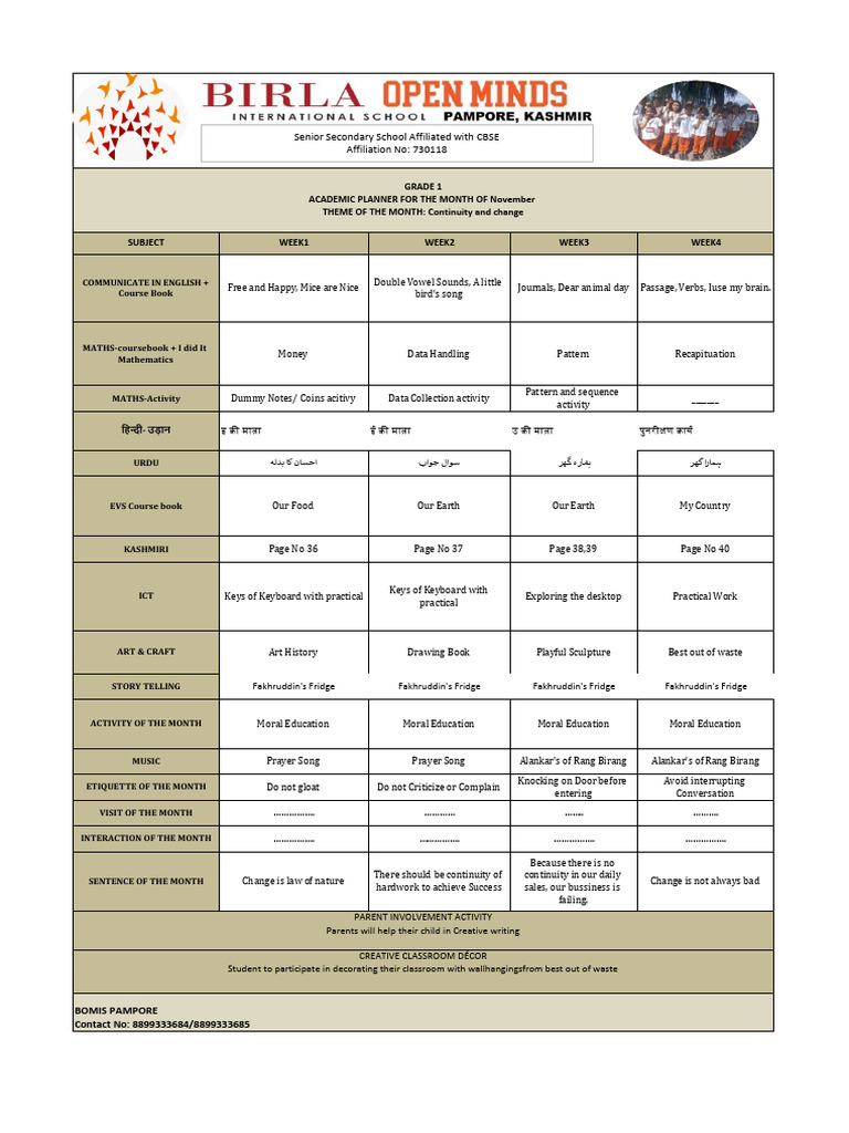 Monthly Planner November | PDF | Linguistics | Language Families