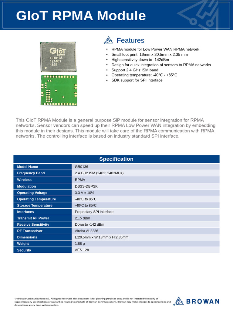 DM - GIoT RPMA Module - 0717 | PDF | Computer Engineering ...
