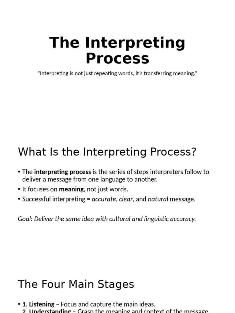 The Interpreting Process | PDF