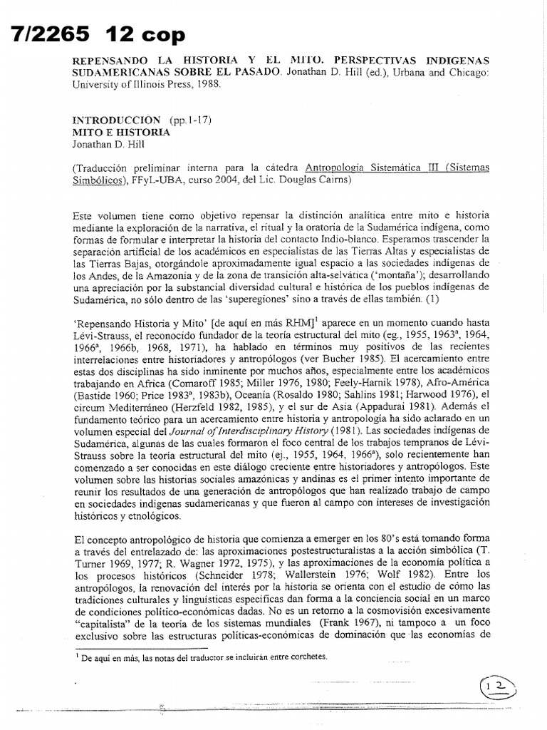 HILL Mito e Historia | PDF