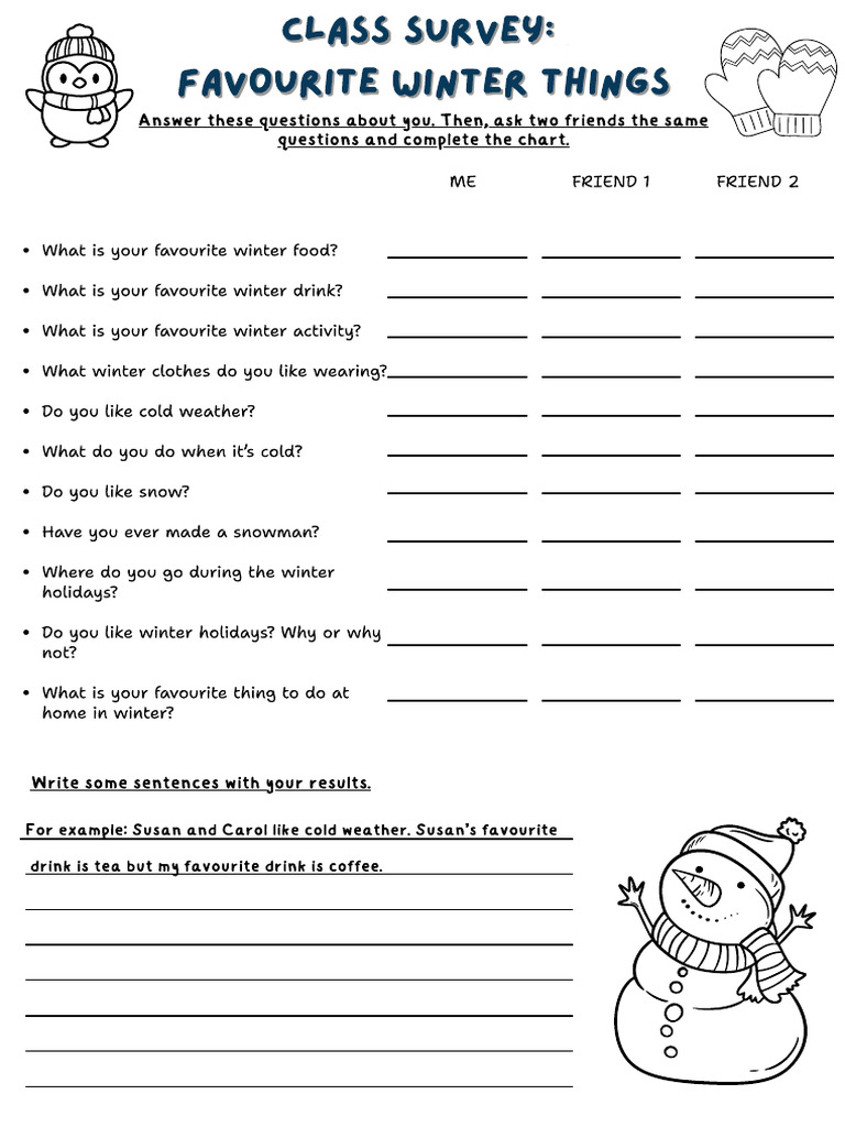 Winter Break Survey | PDF