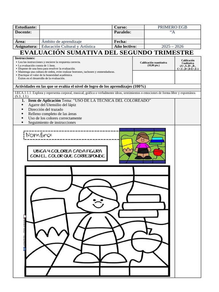 Eca Segundo Trimestre Grado 1 | PDF