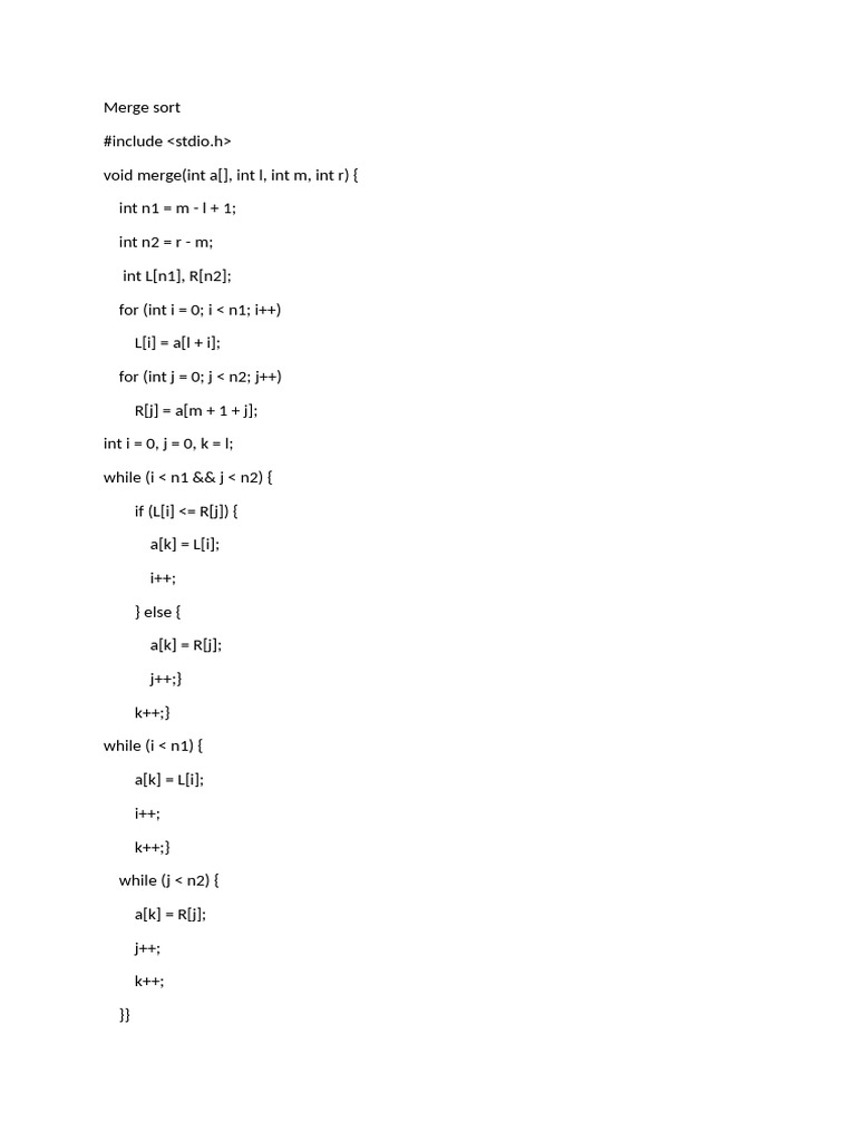 Merge Sort | PDF | Vertex (Graph Theory) | Software Engineering