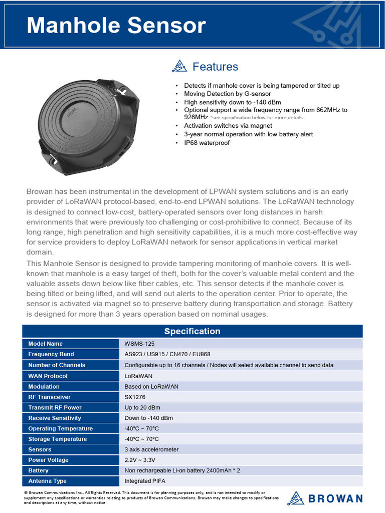 DM_Manhole Sensor_0717 | PDF | Electrical Engineering | Computer ...