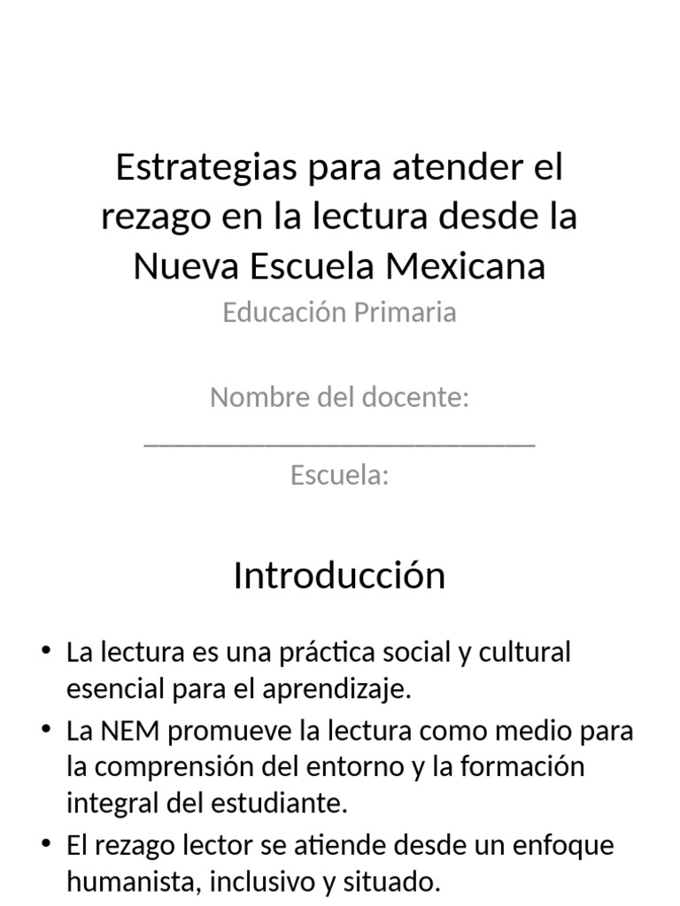 Estrategias para Mejorar la Lectura Escolar | PDF | Aprendizaje | Maestros