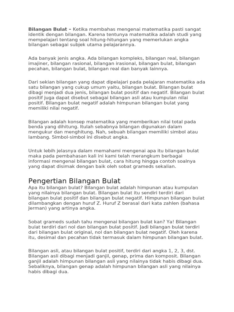 Bilangan Bulat | PDF
